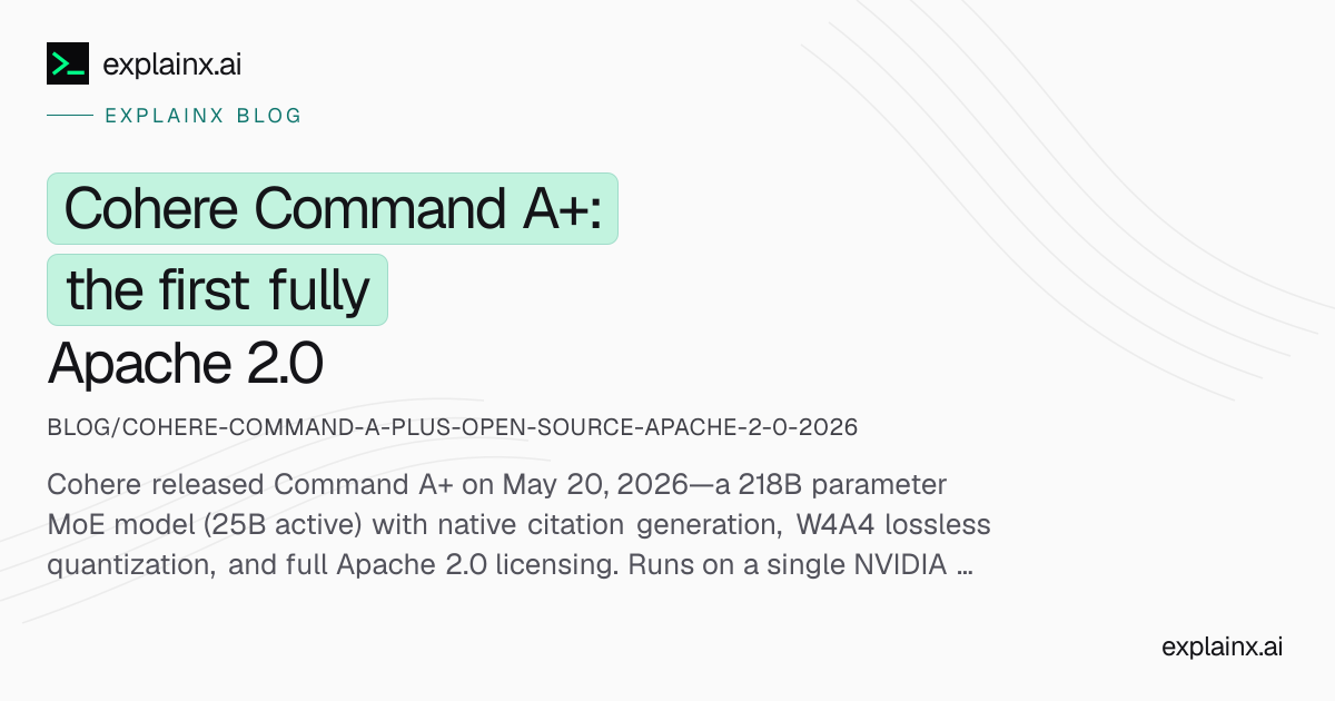 Cohere Command A+: the first fully Apache 2.0 enterprise | explainx.ai ...